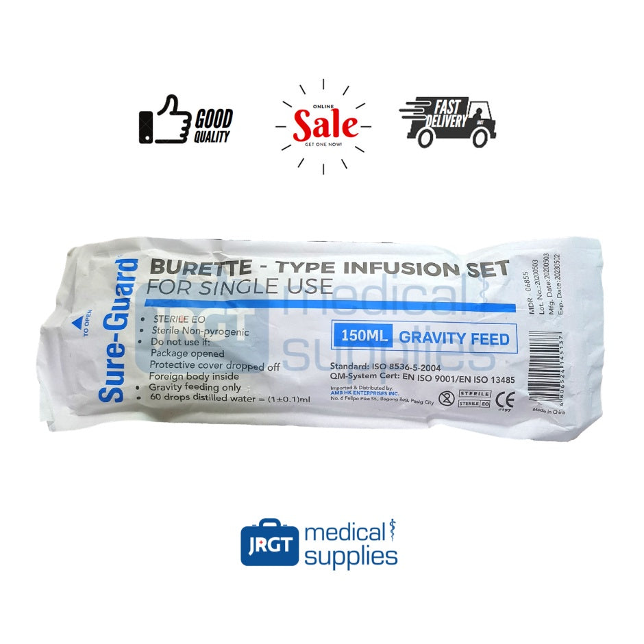 Sure-Guard Burette-Type Infusion Set / Soluset (150mL) – JRGT Medical ...