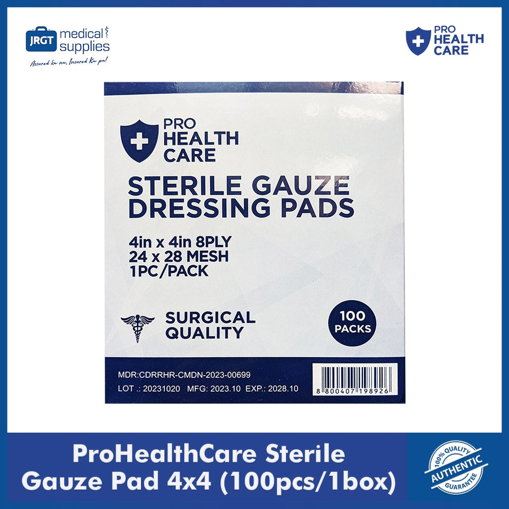 ProHealthCare Sterile Gauze Pad 4x4 (1 Box - 100pcs) – JRGT Medical Supply