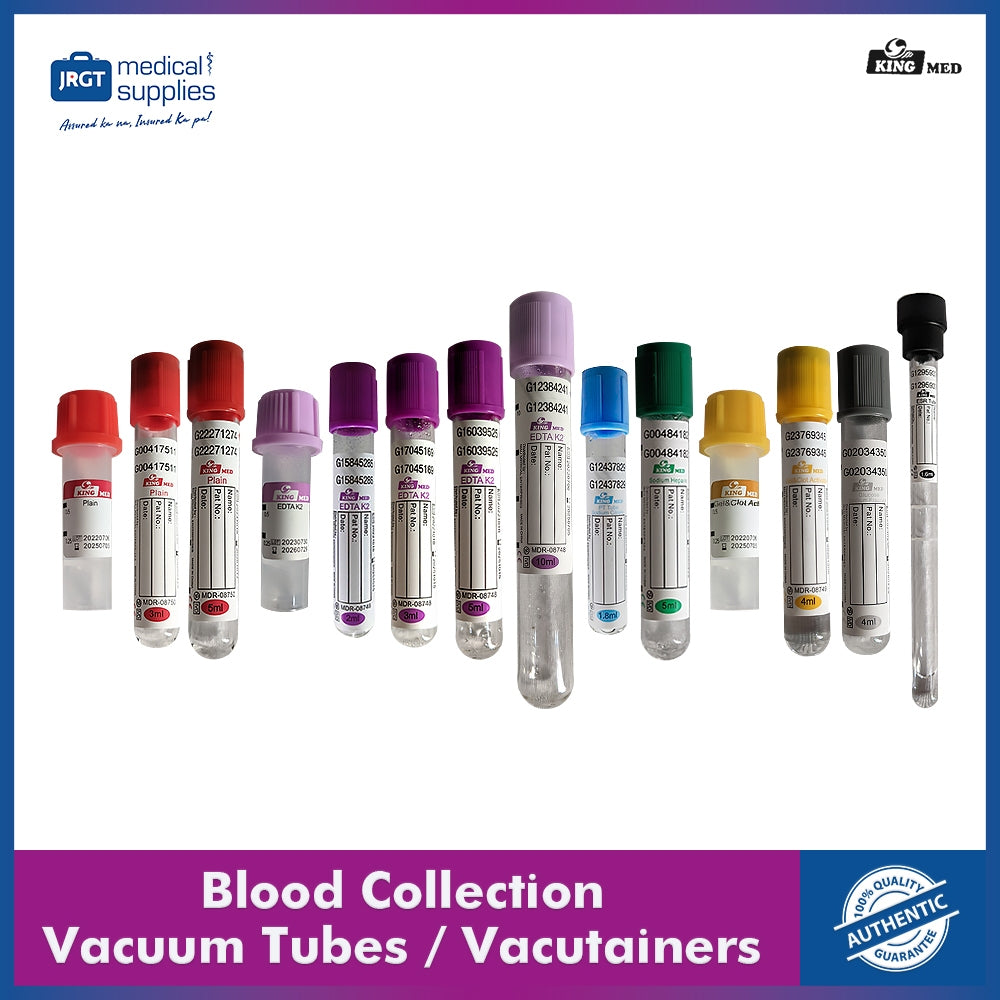 Blood Collection Vacutainer Tubes (KingMed / Sure-Guard) – JRGT Medical ...