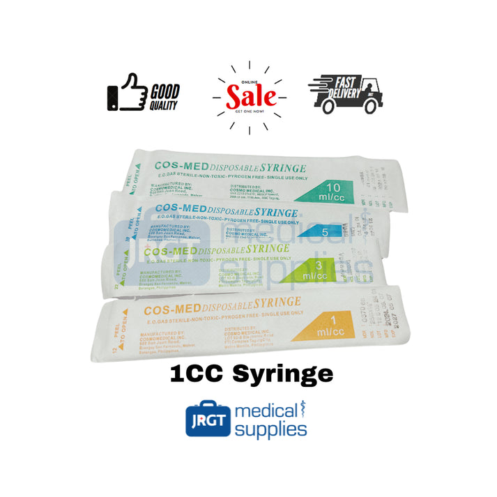 Cosmed Disposable Syringe (1cc, 3cc, 5cc, 10cc) – JRGT Medical Supply