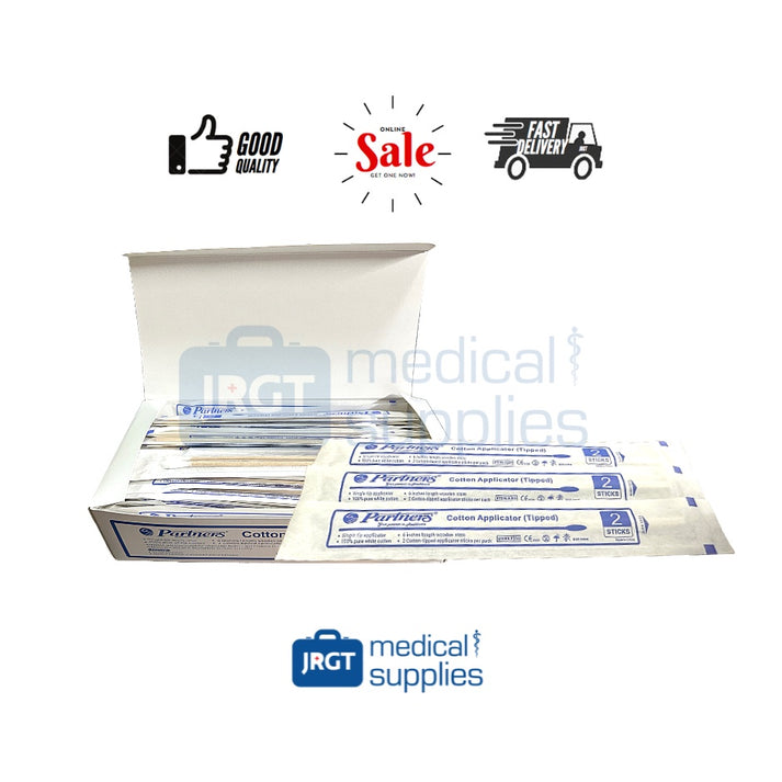 Partners Sterile Cotton-Tip Applicator (200pcs - 100 packs / 2pcs per ...